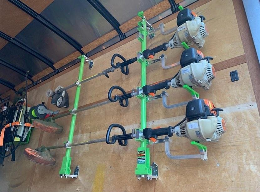 2-Trimmer Rack w/ Armored Lock Protection | XA102 – TrailerRacks.com